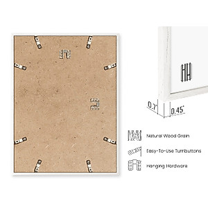 HAUS AND HUES 11x14 White Picture Frame - White 11x14 Picture Frame Wood, White Picture Frame 11x14 Wood Frame, Modern Picture Frame 11x14 Picture Frame White Wood Frame 11x14 (White Oak)