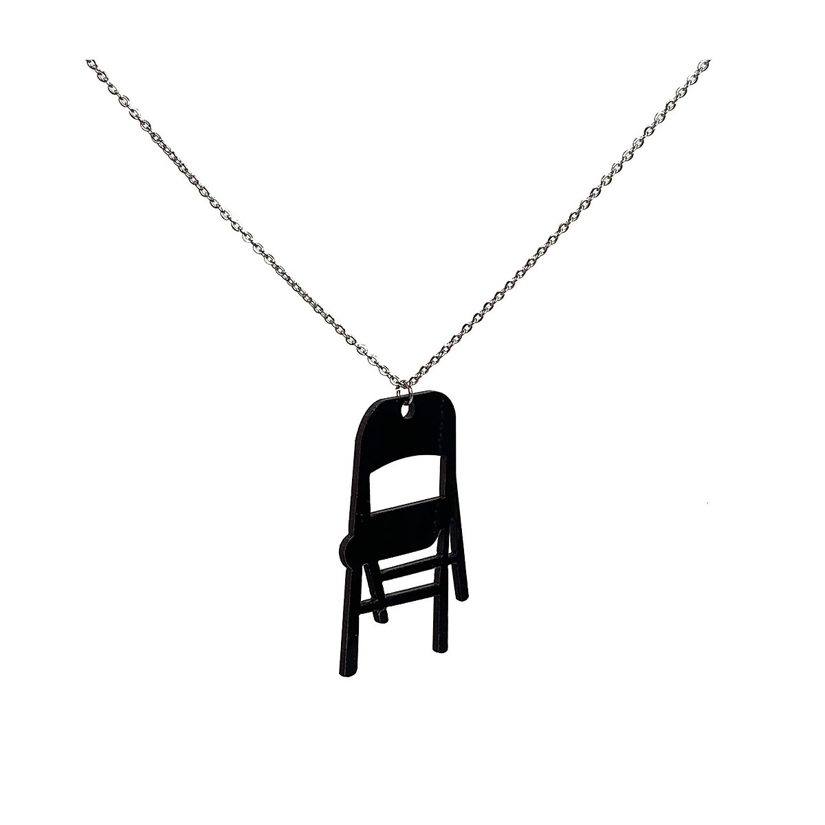 HILOLOA Folding Chair Necklace From Alabama Brawl Battle Of Montgomery Funny Fashion Classic Chair Jewelry for Women-black