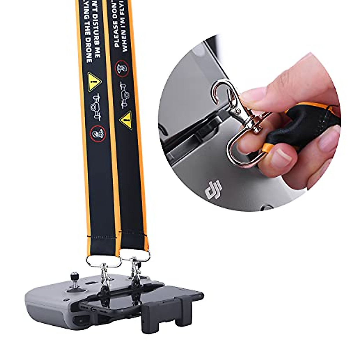HeiyRC Dual Hooks Neck Strap for DJI AIR 3/Mini 2/Air 2S/Mavic 3/Air 2/Mini 3 Pro Remote Controller Anti-Fall Lanyard Mount (Please Don't Disturb Me When I'm Flying The Drone)