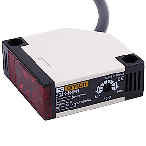 Indoor Outdoor Wall Mounted Photoelectric Sensor Switch AC 90-250V 3A E3JK-R4M1 Retroreflective Photoelectric Beam Sensor Proximity Switch Sensor