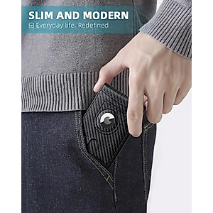 Zitahli Airtag-Wallet-Mens-Slim-RFID Blocking Wallet Leather with Money Clip Air Tag Wallet Card Holder Bifold Gifts for Men