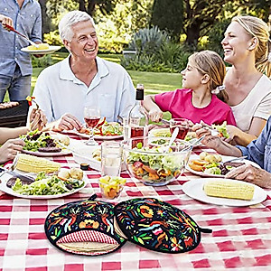 ZKOO Tortilla Warmer Pouch 12-Inch, Insulated Tortilla Holder -Microwavable Use Fabric Bag to Keep Food Warm.Ideal for Tortillas & Breads! (1, Black)