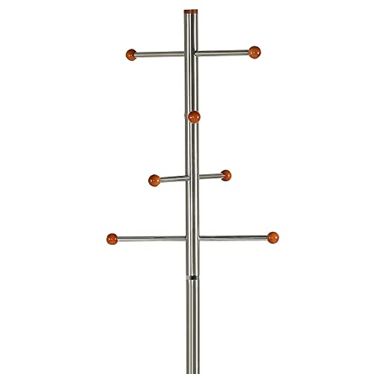 M&T Displays Free Standing 74 Inch Height Coat, Clothes, Hat Hanger Stand with Marble Base, Heavy Duty, Portable, Clothing Organizer Rack, Indoor Bedroom, Entryway, Hall Silver (Maze Cherry)