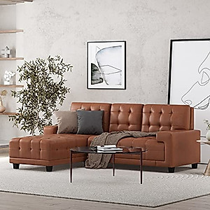 Christopher Knight Home Harlar Sofas, Cognac Brown + Dark Brown