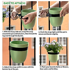 Balcony Buddies Railing Planter for Outdoor Plants (6-inch, 3-Pack) | Hanging Planter for Railings, Fence Posts | Balcony Wall Planter for Herbs, Flowers and Succulents | Made in The USA