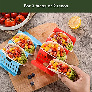 Uaniar 6PCS Taco Holder Stand for Fiesta, Large Taco Holders Set of 6, Plastic Taco Stands for 3 Tacos, Street Taco Rack Holder Stand, Dishwasher & Microwave Safe