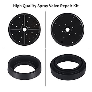 2 Pack Pre-Rinse Spray Valve Repair Kit 1.42 GPM Spray Face Bumper for All Commercial Sink Pre Rinse Faucet Dish Sprayer, Bumper and Screw Replacement Part, Black