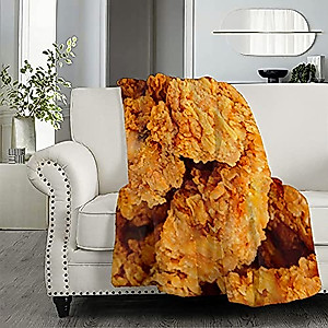 Food Fried Chicken Blanket Cozy Soft Lightweight Flannel Throw Blanket for Bed Sofa Travel All Season 50"x40"