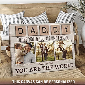 AVALZA Dad Wall Art Canvas, Personalized Father's Day Gift Print, Easy to Install, Multiple Sizes