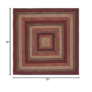 SAFAVIEH Braided Collection 6' Square Brown/Rust BRD651Z Flatweave Reversible Cotton Living Room Dining Bedroom Area Rug