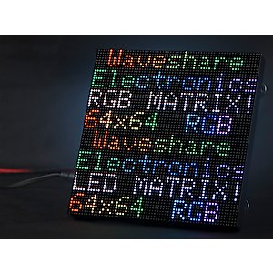 64x64 4096 Pixels RGB Full-Color LED Matrix Panel 2.5mm Pitch, Adjustable Brightness Chainable Design,Display Text/Colorful Image/Animation, Compatible with Raspberry Pi / Raspberry Pi Pico / ESP32