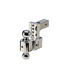Fastway Flash STBM DT-STBM6400 Adjustable Silent Tow Ball Mount with 4 Inch Drop, 2 Inch Shank, and Chrome Plated Balls