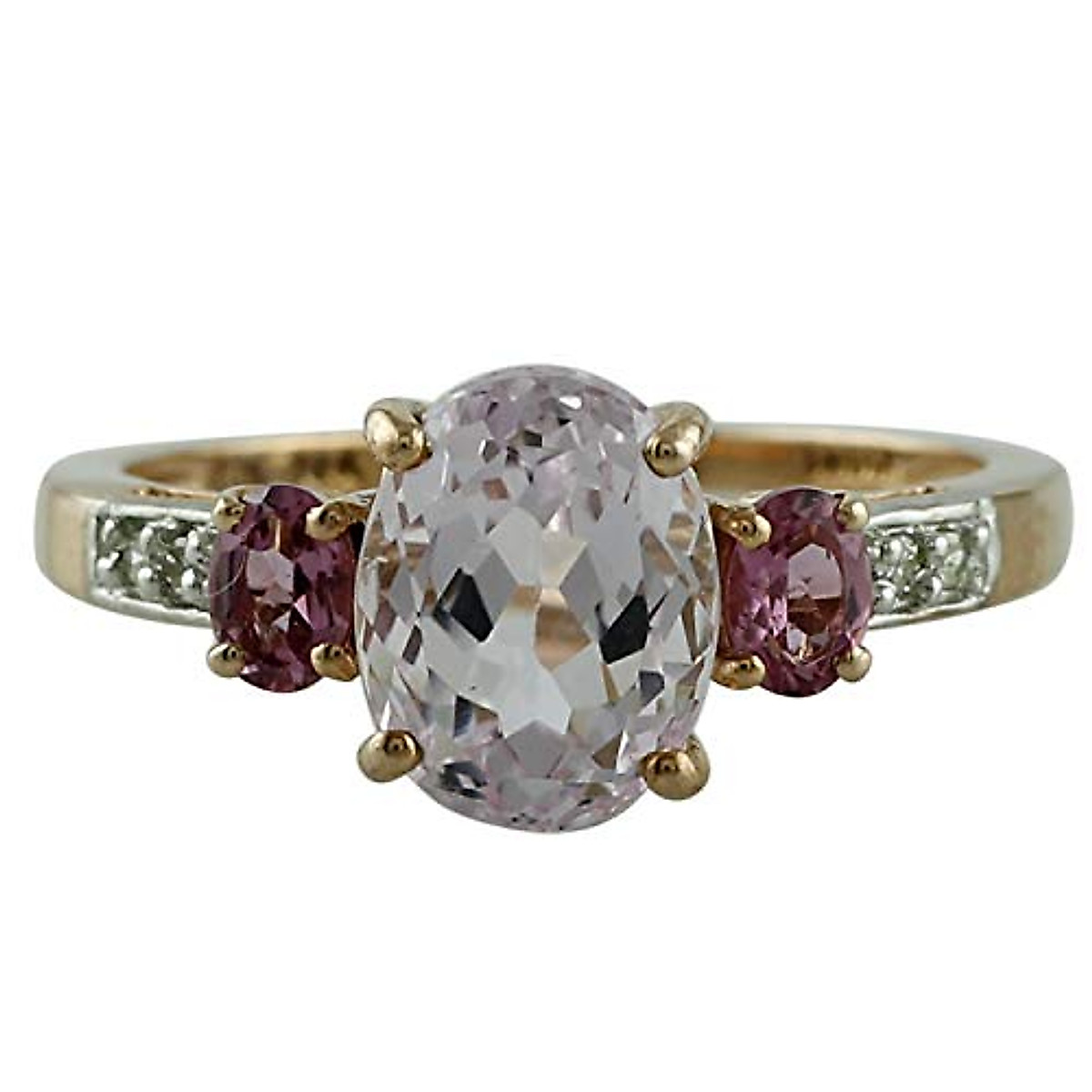 Carillon Kunzite Oval Shape 9X7MM Natural Earth Mined Gemstone 925 Sterling Silver Ring Unique Jewelry (Rose Gold Plated) for Women & Men