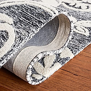 Safavieh Jardin Collection 6' x 9' Black/Ivory JAR731Z Handmade Floral Wool Blend Area Rug