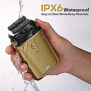 AidallsWellup Foil Shavers Men: All-Metal Housing Foil Shaver Electric Razor Electric Shavers Maquina De Afeitar para Hombre Shaving Machines Barber Shaver Foil Razor Golden Dualfoil POWERFOILPRO X2