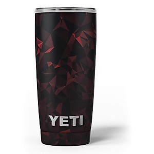 Design Skinz Dark Red Geometric V2 - Skin Decal Vinyl Wrap Kit Compatible with The Yeti Rambler Cooler Tumbler Cups