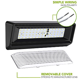 Leisure LED 2X RV Exterior Porch Utility Light XL 12v 650 Lumen Lighting Fixture. Replacement Lighting for RVs, Trailers, Campers, 5th Wheels Black Base Clear Lens (Black, 2-Pack)