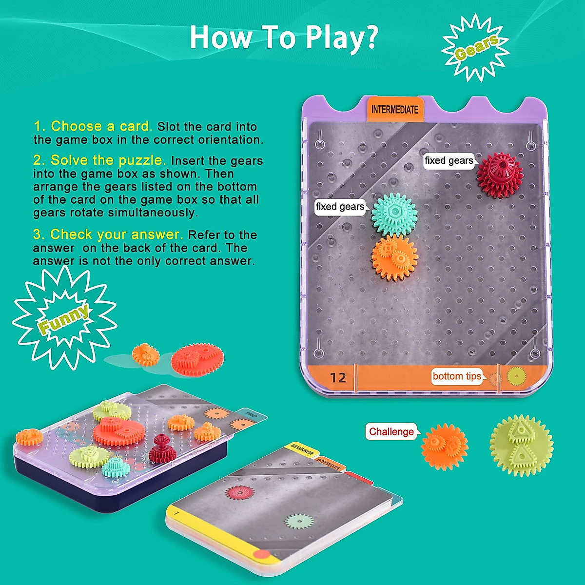 IIROMECI Gears Toys for Kids, STEM Educational Toys for Toddlers, Logical Thinking Puzzle Games, Creative Learning Toy Set for Boys and Girls, Smart Toys for Children Ages 5+