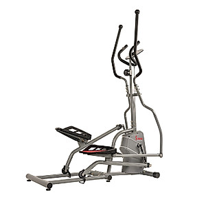 Sunny Health & Fitness Magnetic Elliptical Trainer Machine w/Device Holder, LCD Monitor, 220 LB Max Weight and Pulse Monitor - SF-E3810