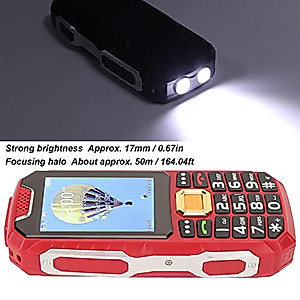 2G Unlocked 2.8in HD Screen Senior Cellphone with Flashlight, Cell Phone, 3D Big Button Big Font Dual Card 1.3 MP Camera Easy to Use 32MB, 64MB Senior Mobile Phone (Red)