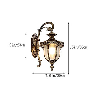 PEHUB Industrial Retro Outdoor Oil Rubbed Brass Finish Wall Lamp Plug in Wall Mount Waterproof Metal E27 Wall Sconce Garden Patio Porch Exterior Wall Light Villa Lighting Light Exterior Light Fixture