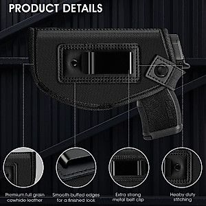 Gun Holster for Women/Men, Universal IWB Holsters for Concealed Carry, Pistols Holster Right/Left Handed, Fits S&W M&P Shield 9/40 9mm P320 Glock 17 19 26 27 42 43, Similar Handguns