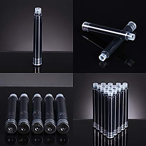 60 Pieces Fountain Pen Ink Pen Ink Cartridges Fountain Pen Refill Short Cartridges with 3.4 mm Bore Diameter for Calligraphy Pen and Fine Writing 2 x 0.28 Inch/ 5.1 x 0.7 cm (Black)