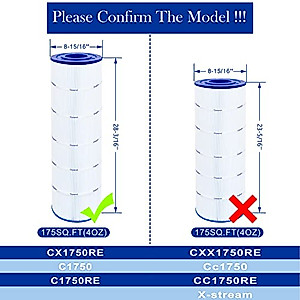 Cryspool Pool Filter Compatible with CX1750RE, C1750, PA175,817-0175P, C-8417, FC-1294, c1750e, C1900RE, 175 sq.ft, 1 Pack