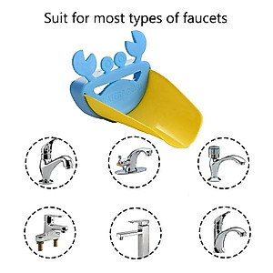 Zeltababy 2 Pieces Crab Water Spout Faucet Extender Sink Handle Extender Hand Washing Helper for Toddlers Kids Babies, Color Random