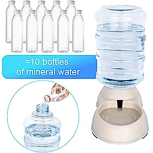 Automatic Cat Water Dispenser with Pet Food Mat for Small Medium Dog Pets Puppy Kitten Big Capacity 1.5 Gallon