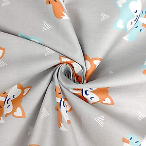 Brandream Woodland Crib Bedding Sets for Boys Girls Fox Arrow Baby Nursery Bedding, Unisex, 3 Pieces(Blanket + Crib Sheet + Crib Bed Skirt), 100% Breathable Cotton