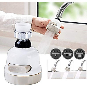 SPYSEE Kitchen Faucet Sprayer Head Water faucet Saver Tap Rotatable 360° Degrees Nozzle Filter Adapter 2PC