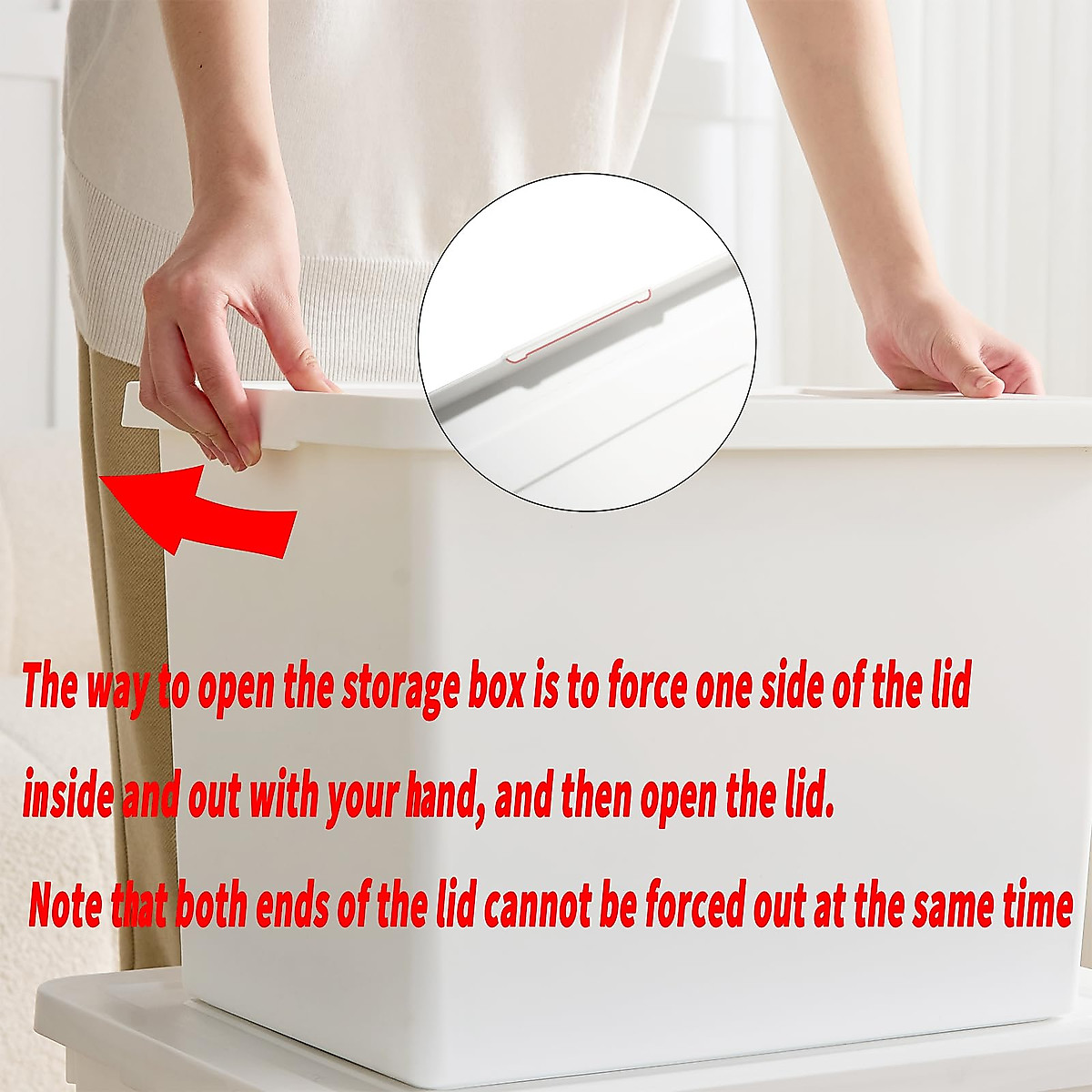 Yishyfier White Storage Bins with lids,Stackable Plastic Boxes Set of 4,Storage Box with handle for Organizing Snacks, Crafts,Crafts, Tools,books(white, 4XL)