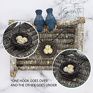 Rustic Polyresin Weighted Flat Napkin Holder - Birch Branches With Birds' Nest