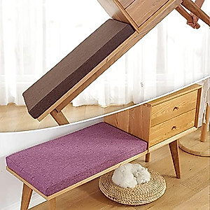 PHUSTJKL Bench Cushion 30 Colors Washable Non-Slip Thick Upholstery Foam Chair Pads for Shoe Bench Bay Window Kitchen Garden Bench Swing Seating Cushion - One Pad Only (Grey, 23.6X15.7X1.97 in)