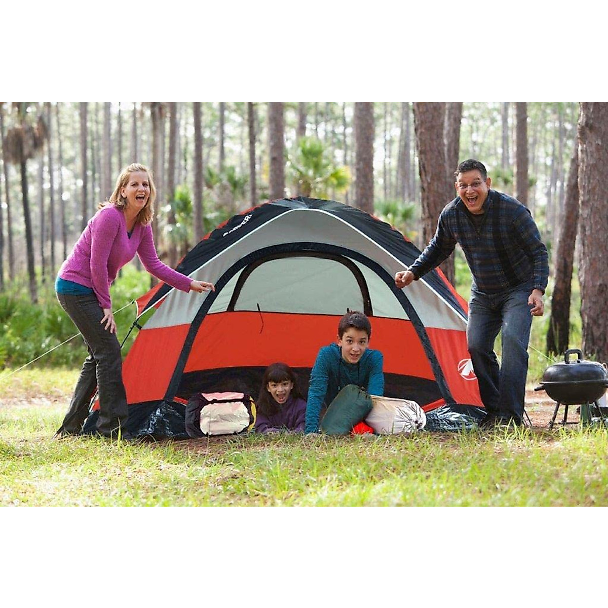 Gigatent 4 Person Camping Tent – Spacious, Lightweight, Heavy Duty Backpacking Tent - Weather and Flame Resistant Outdoor Hiking Gear – Fast and Easy Set-Up – 9’x7’ Floor, 58” Peak Height