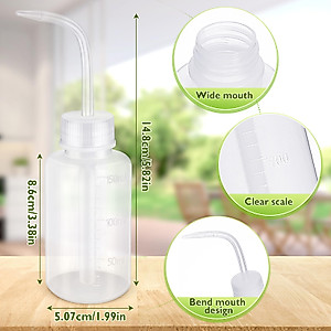 Maxdot 24 Pcs 5 oz Plastic Squeeze Bottles Bulk Transparent White Plant Watering Bottle with Narrow Mouth Scale Labels Tattoo Water Bottles for Safety Rinse Bottle Watering Tools, Plant Irrigation
