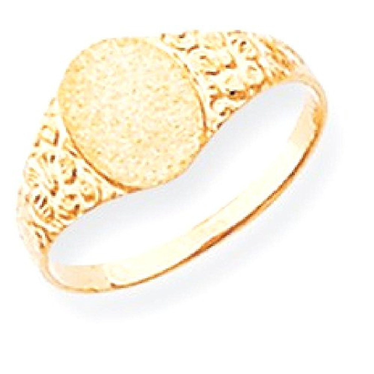 IceCarats 14K Yellow Gold Custom Engraved Signet Ring Handmade Personalized Monogram Initial Letter Band Size 6