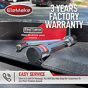 Trailer Hitch Pin Lock, Receiver Hitch Pin Lock Set 5/8-Inch Chrome for Class III, IV, V Hitches - Max Outer Hitch Width of 3-1/2”