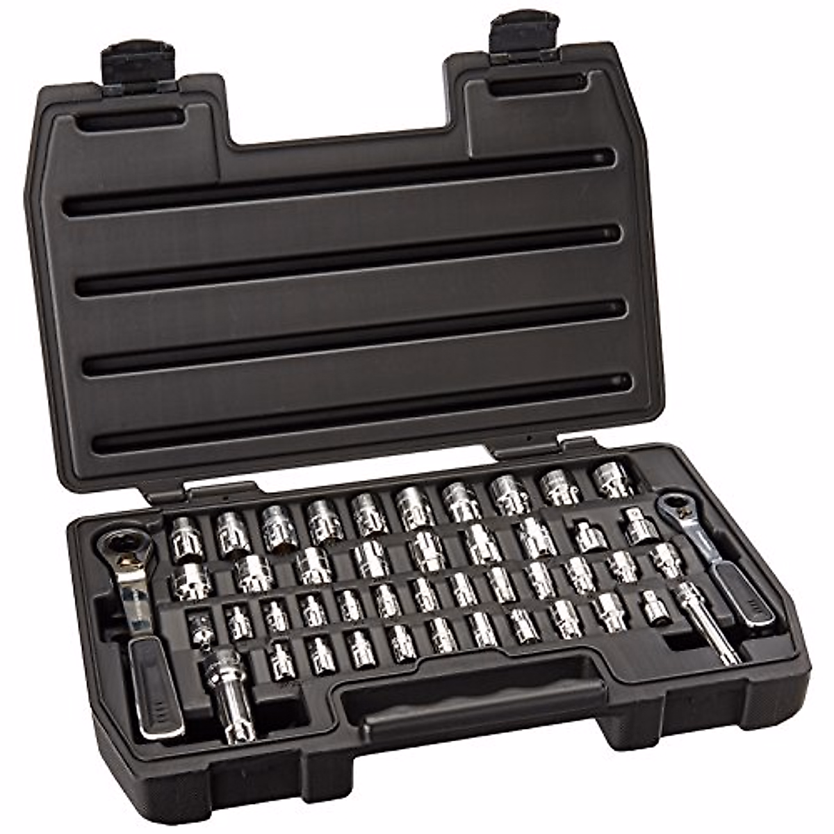 GEARWRENCH 46 Pc. 1/4" & 3/8" Drive 6 Pt. Pass-Thru Mechanics Tool Set, SAE/Metric - 8946