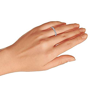 Bling Jewelry Bridal Cubic Zirconia Stackable AAA CZ Eternity Thin 3MM Anniversary Wedding Band Ring For Women .925 Sterling Silver