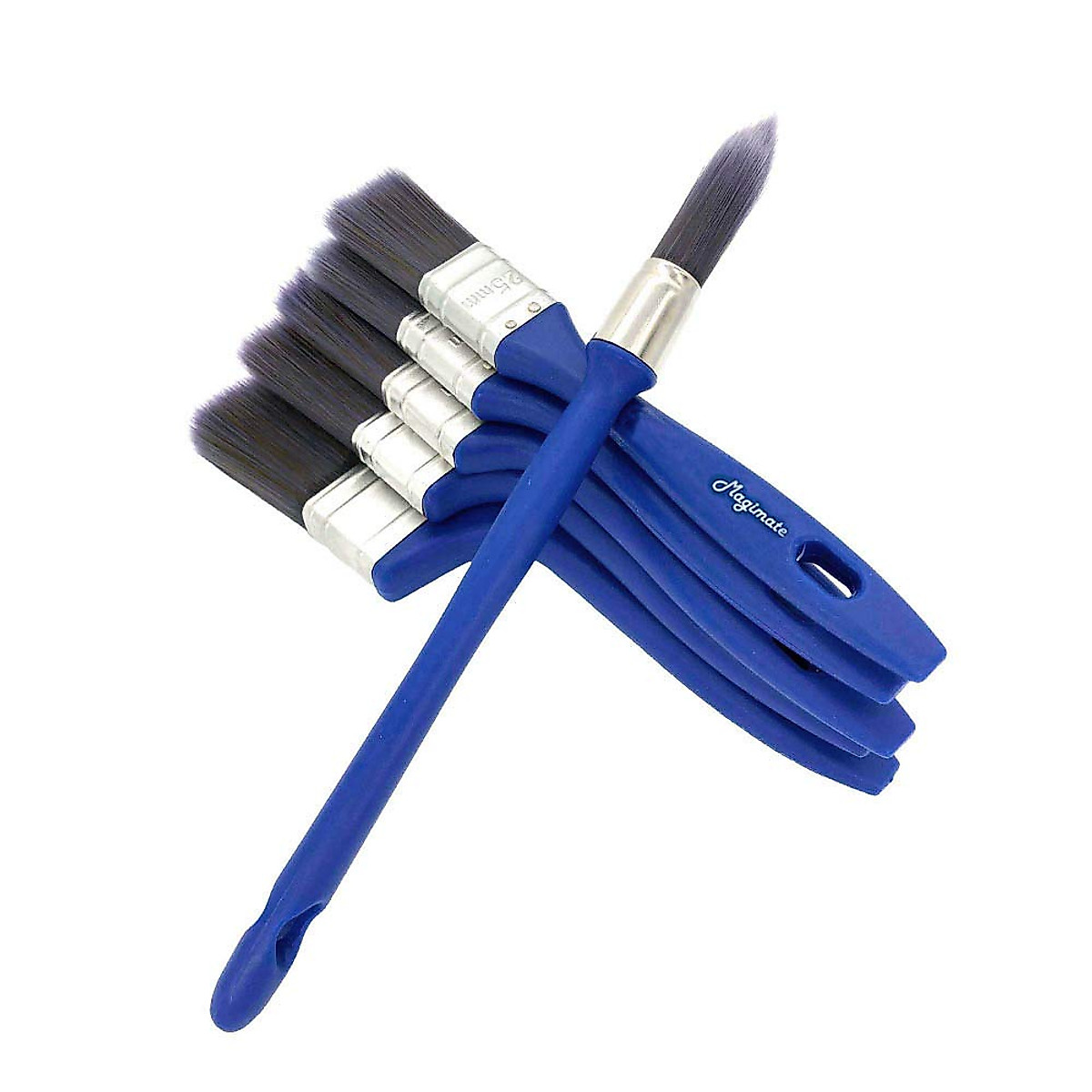 Magimate Paint Brush Set, Painters Professional Painting Brushes with an Elegance Tapered Trim Brush for Walls, Cabinets, Pack of 5