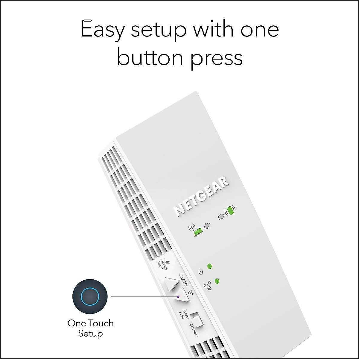 NETGEAR WiFi Mesh Range Extender EX6250 - Coverage up to 2000 sq.ft. and 32 devices with AC1750 Dual Band Wireless Signal Booster & Repeater (up to 1750Mbps speed), plus Mesh Smart Roaming