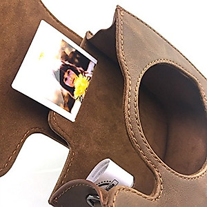 HelloHelio Classic Vintage PU Leather Instax Camera Compact Case for Fujifilm Instax Mini 9/8/8+ Instant Film Camera (Brown)