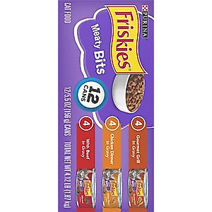 Friskies Wet Cat Food, Meaty Bites, 3-Flavor Variety Pack, 5.5-Ounce Can, Pack Of 12