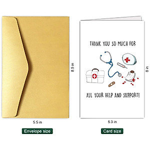 Thank You Card for Nurse Doctor Healthcare, Cute Medical Appreciation Card for Hospital, Medical Staff Appreciation Card, Thank You For All Your Help And Support