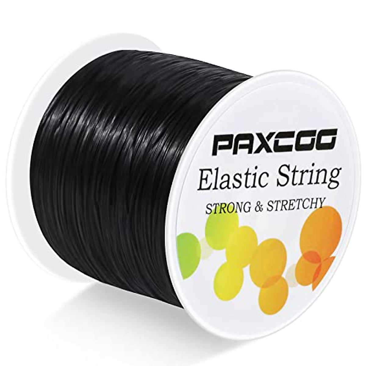 Black Elastic String for Jewelry Making, Paxcoo Bracelet String Stretch Bead Cord Stretchy String for Bracelets, Necklaces, Jewelry Making and Beading Supplies