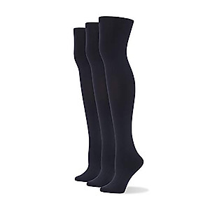 No nonsense womens Yoga Waistband Blackout Tights, 3 Pair Pack Tights, Black - Pair Pack, Large-X-Large US