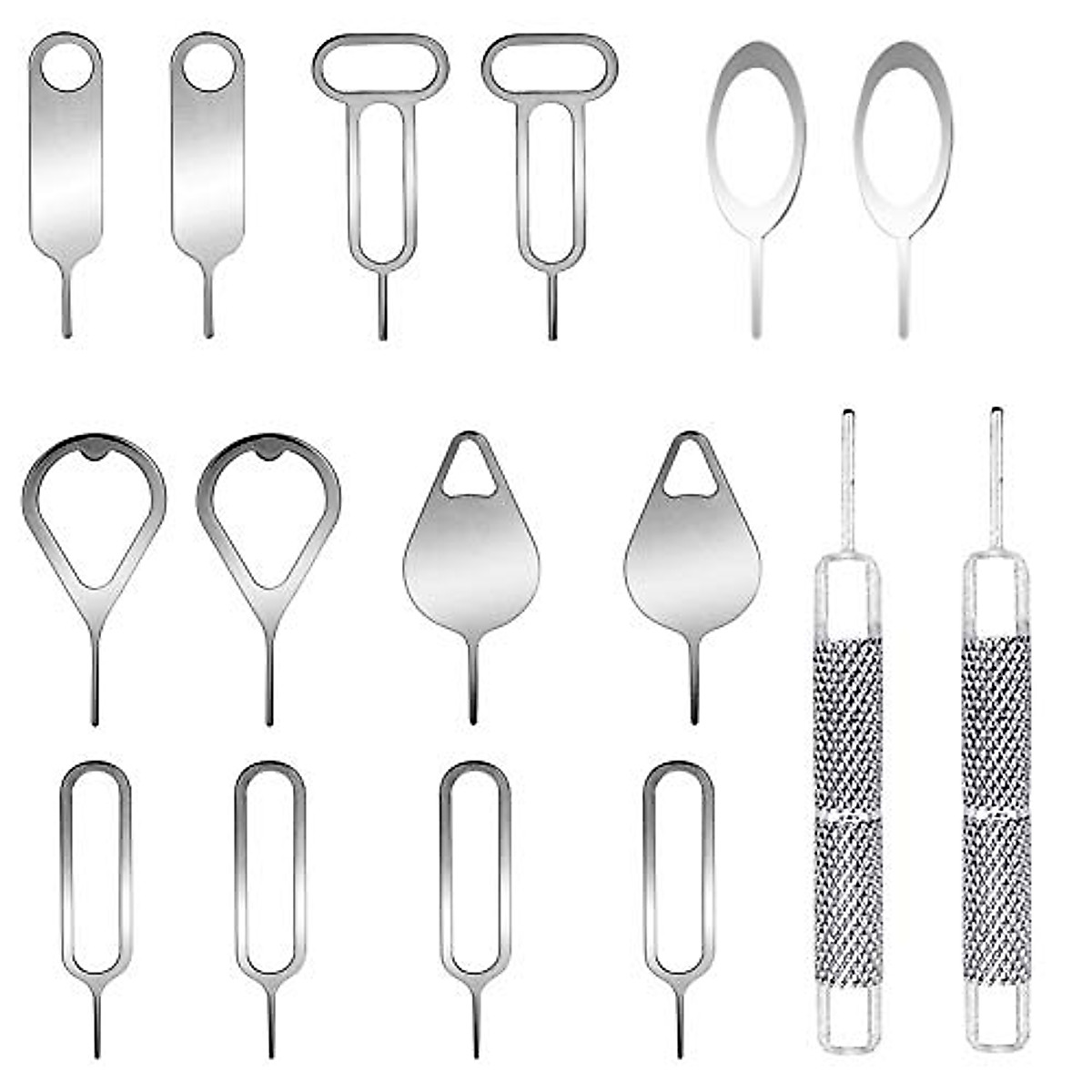 AYWFEY 16 Pieces SIM Card Removal Openning Tool Tray Eject Pins Needle Opener Ejector Compatible with All iPhone Apple iPad HTC Samsung Galaxy Cell Phone Smartphone Watchchain Link Remover