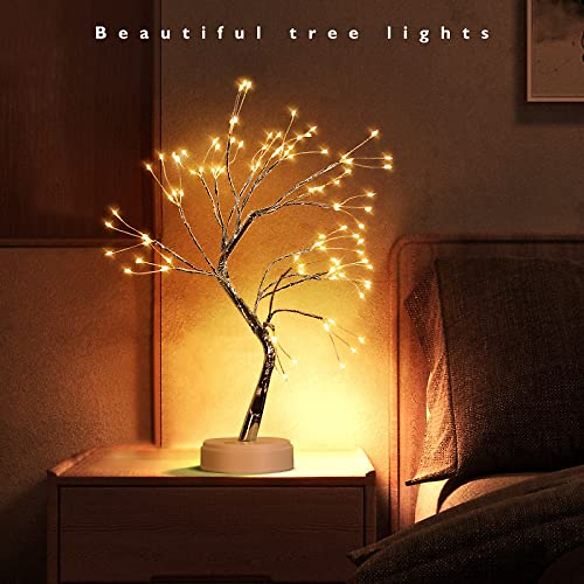Qukadark Home Decor Glow Bonsai Tree Lights, Night Lights for Room Decor, Tabletop Artificial Tree Lights, Ideal for Gift Giving, Home Decor, Weddings, Christmas, Holidays, and More (Warm White)